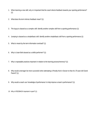 IGCSE PE Skill in Sport | Teaching Resources