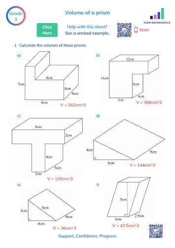 Volume of a prism | Teaching Resources