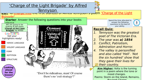 'Charge of the Light Brigade' Alfred Tennyson | Teaching Resources