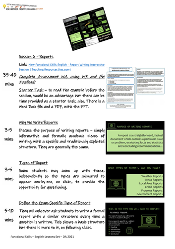 New Functional Skills English - Report Writing Interactive Off & Online ...