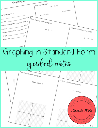 Graphing in Standard Form Guided Notes | Teaching Resources