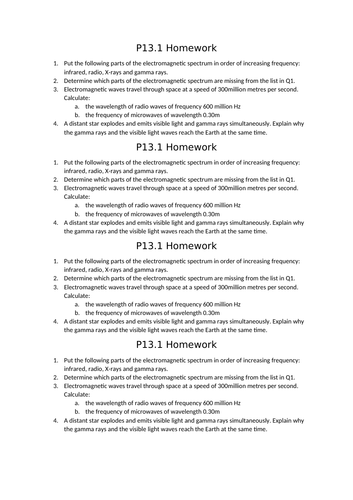 AQA GCSE Physics (9-1) - P13.1 The electromagnetic spectrum FULL LESSON ...