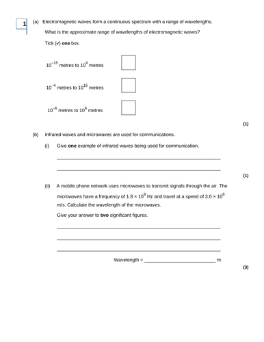 AQA GCSE Physics (9-1) - P13.2 Light, infrared microwaves, and radio ...