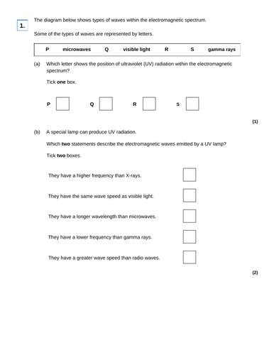 AQA GCSE Physics (9-1) - P13.4 Ultraviolet waves, X-rays, and gamma ...