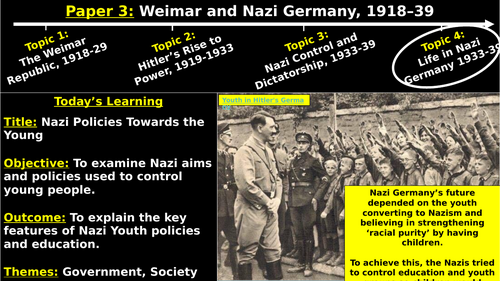 Edexcel Germany, Topic 4: Life in Nazi Germany, 1933–39 | Teaching ...
