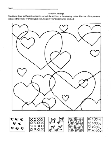 Valentine's Art Pattern Challenge | Teaching Resources