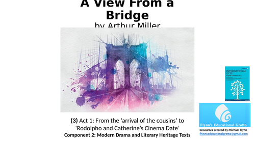 GCSE Literature: (3) ‘A View from a Bridge’ – Act 1 (3 of 7) ‘Arriving ...