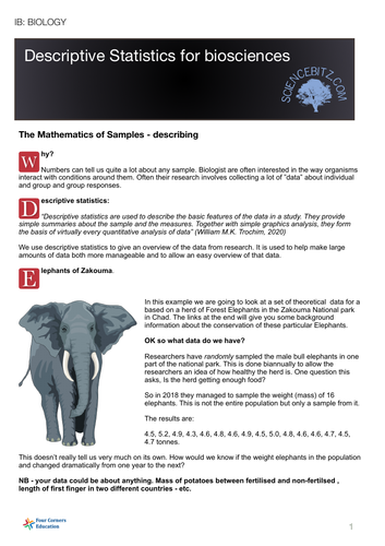IB Biology Statistics for Bioscience | Teaching Resources