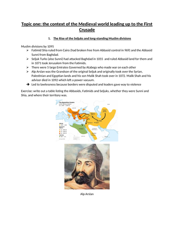 Full set of First Crusade revision notes | Teaching Resources