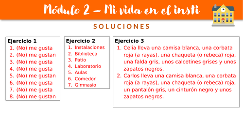 GCSE Spanish - Módulo 2 - Mi vida en el insti - Revision booklet with ...