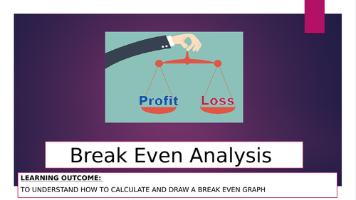 Break Even Analysis Lesson KS4 | Teaching Resources