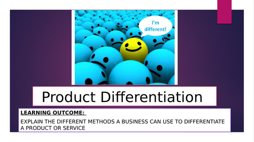 Product Differentiation | Teaching Resources