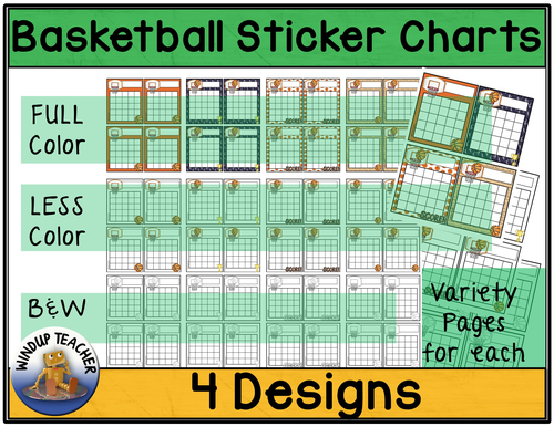 Basketball Sticker Reward Charts - Sports Theme Positive Behavior ...