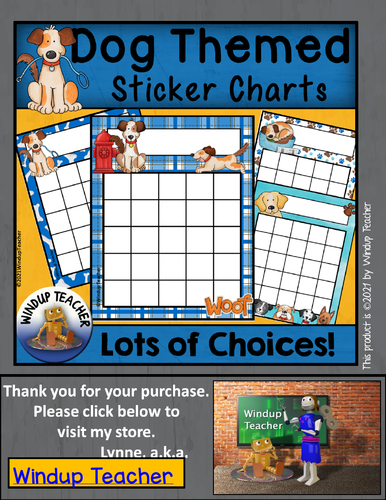 Dog Sticker Charts Printable Incentive Reward Reproducibles | Teaching ...