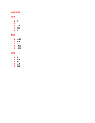 YED, PED, XED: A-level Economics worksheet | Teaching Resources