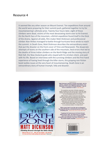 High School English: Non-fiction Unit for Grades 9-10 - Mountaineering ...