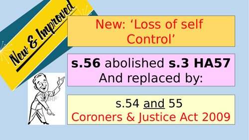 Criminal law: Loss of self-control | Teaching Resources