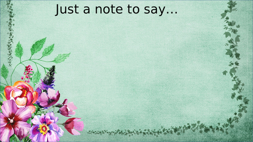 Just a note to say... | Teaching Resources