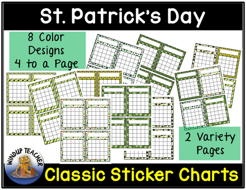 St. Patrick's Day Sticker Charts | Classic Line | Teaching Resources