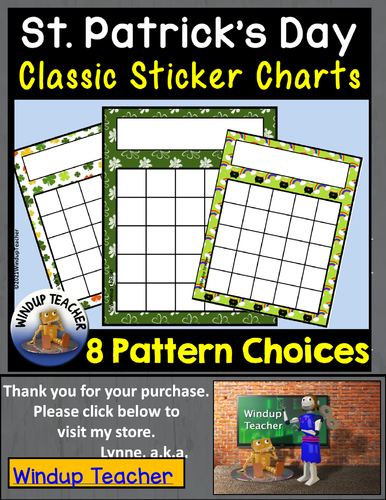 St. Patrick's Day Sticker Charts | Classic Line | Teaching Resources