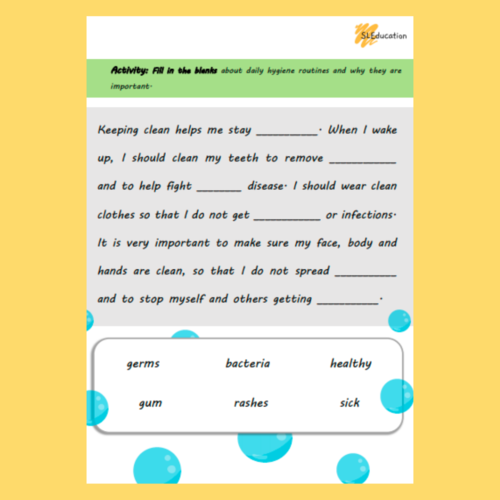Daily Hygiene | Keeping Clean | PDF Worksheet | KS1 | PSHE | Teaching ...