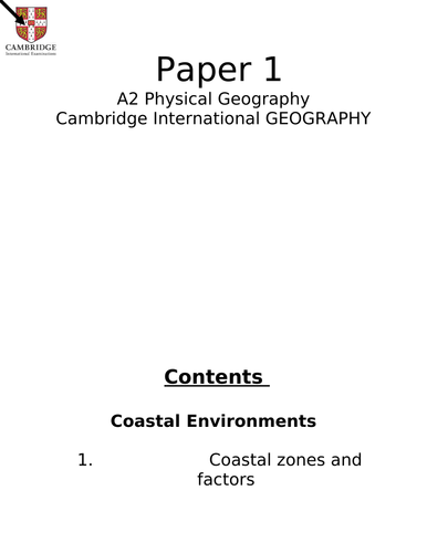 Geography A2 Cambridge International Physical Revision Guide | Teaching ...