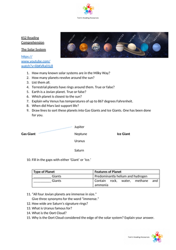 8 KS2 Video Reading Comprehensions | Teaching Resources