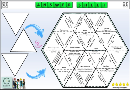 Movie Film Theatre Tarsia Puzzles | Teaching Resources