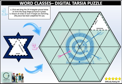 Word Classes + Nouns Digital Puzzles | Teaching Resources