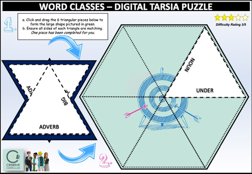 Word Classes + Nouns Digital Puzzles | Teaching Resources