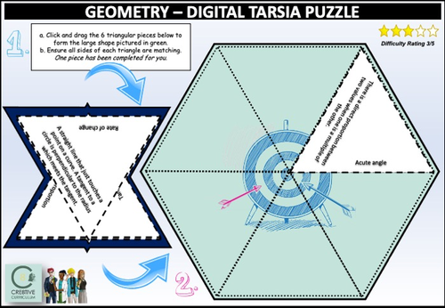 Geometry and Graphs Math Digital Puzzles | Teaching Resources