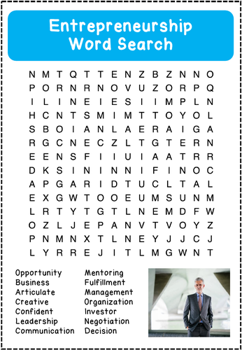 Entrepreneurship - Word Search | Teaching Resources