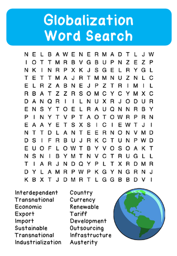 Globalization - Word Search | Teaching Resources