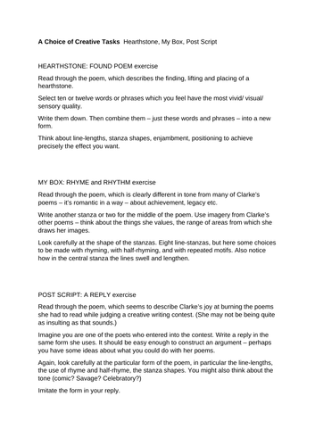 GILLIAN CLARKE for CIEA A LEVEL | Teaching Resources