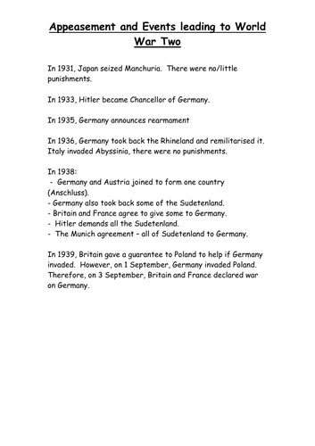 Appeasement | Teaching Resources