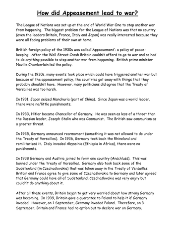 Appeasement | Teaching Resources