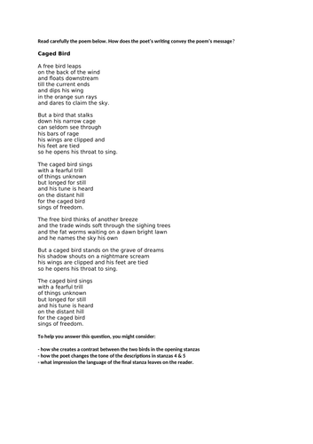 CIEA IGCSE 0990/0992 'SONGS OF OURSELVES' POETRY WORKSHEETS | Teaching ...