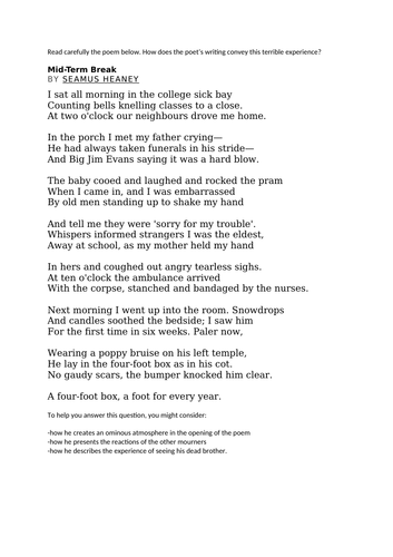 CIEA IGCSE 0990/0992 'SONGS OF OURSELVES' POETRY WORKSHEETS | Teaching ...