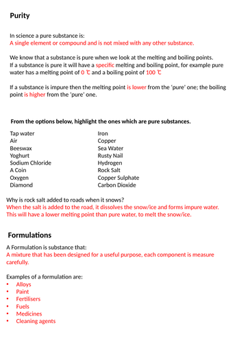 GCSE Chemistry - C8 Triple worksheets | Teaching Resources