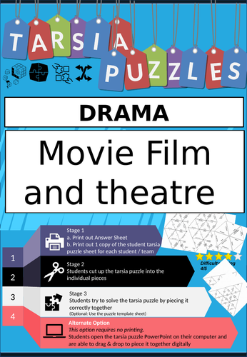 Movies, Film and Theatre Puzzles | Teaching Resources