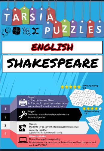 Shakespeare Puzzles | Teaching Resources