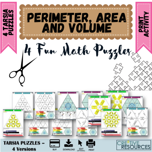 Perimeter, area volume Puzzles | Teaching Resources