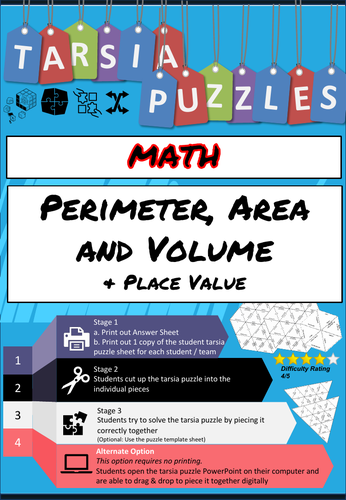 Perimeter, area volume Puzzles | Teaching Resources
