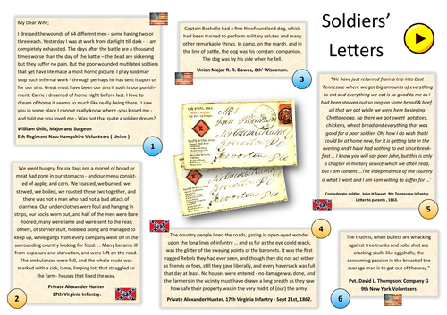 American Civil War Soldier Letters | Teaching Resources