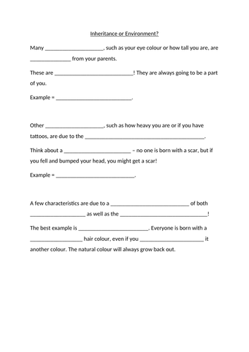 KS3 Science - Year 7: Genes | Teaching Resources