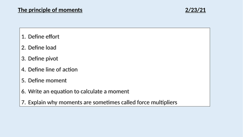 AQA GCSE Physics (4.5.4) Forces - The principle of moments | Teaching ...