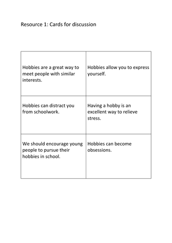 Middle School English: Non-fiction Unit for Grades 7-8 - Hobbies ...