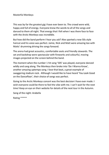 Middle School English: Non-fiction Unit for Grades 7-8 - Music ...