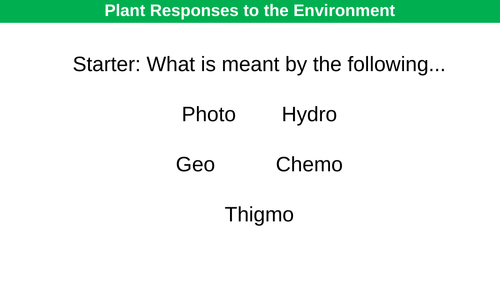 Plant Responses to the Environment | Teaching Resources