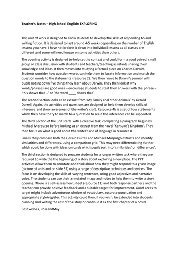 Middle School English: Creative Reading and Writing Unit for Grades 7-8 ...